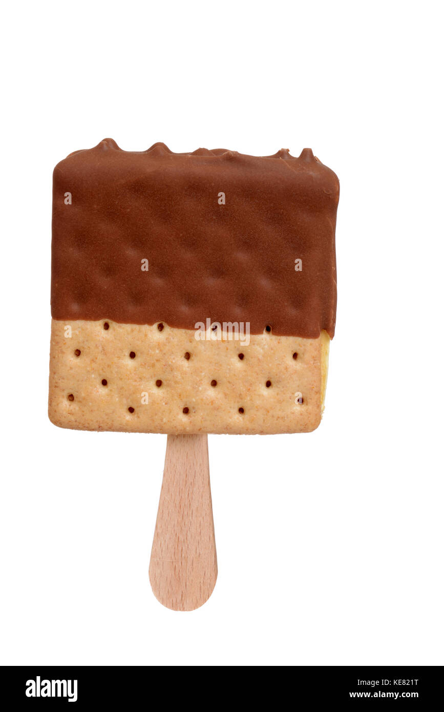 chocolated dipped ice cream sandwich on a popsicle stick Stock Photo ...