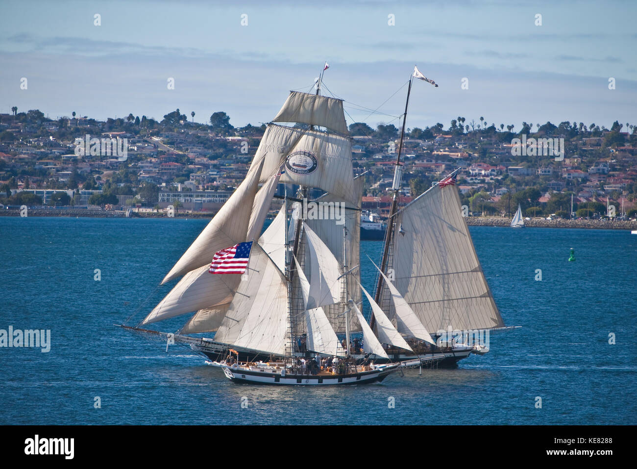 Tall Sailing Ships Amazing Grace and Californian under full sail on San ...