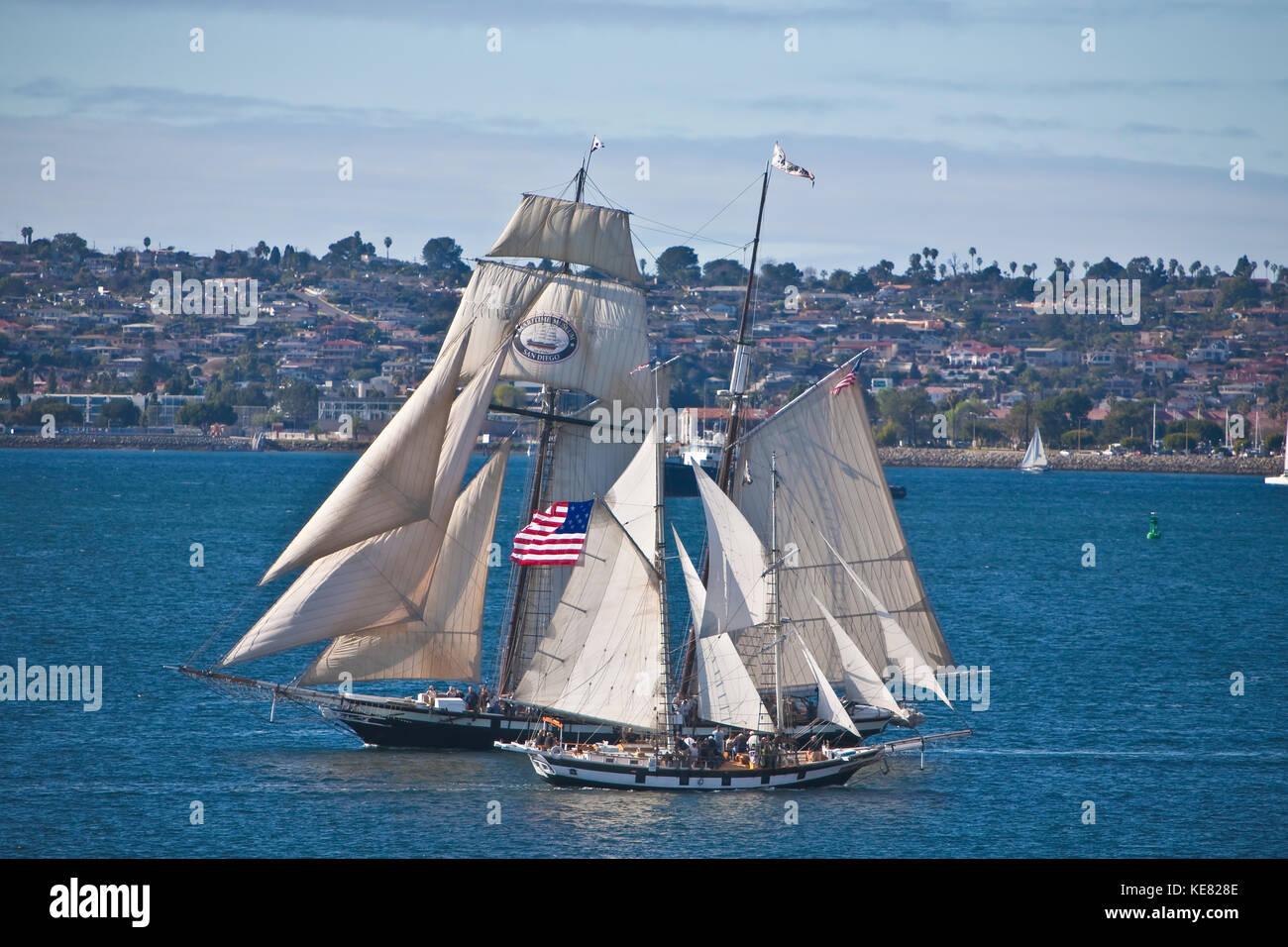 Tall Sailing Ships Amazing Grace and Californian under full sail on San ...
