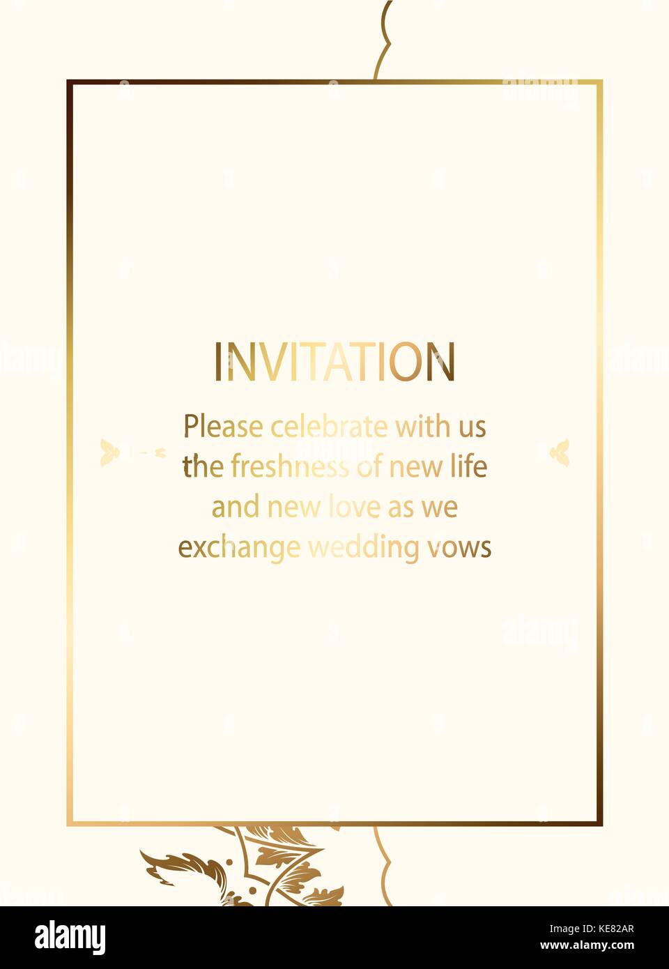 Intricate baroque luxury wedding invitation card, rich gold decor on ...
