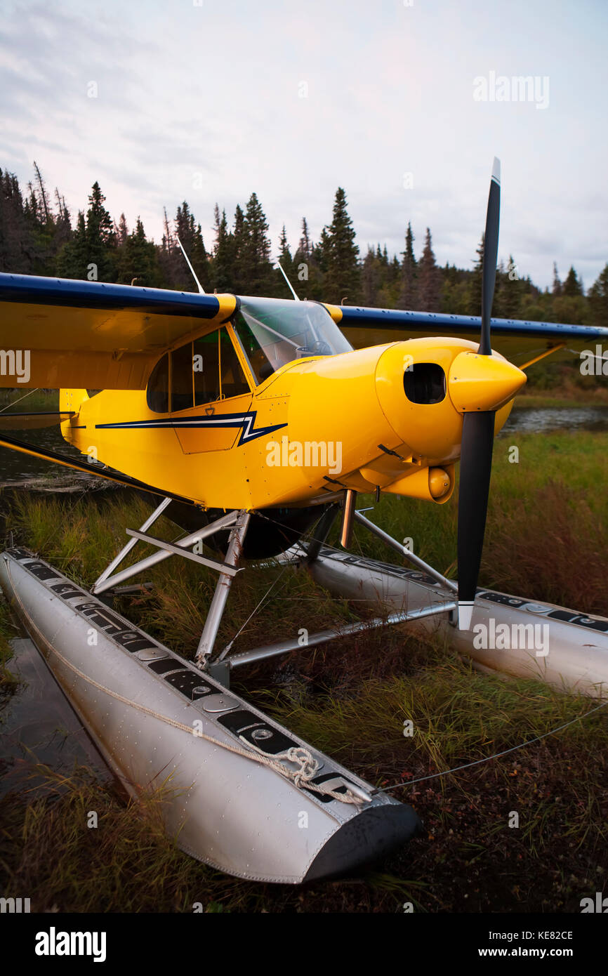 Piper J-3 Super Cub On Floats Beached On Lake Iliamna, Southwest Alaska ...