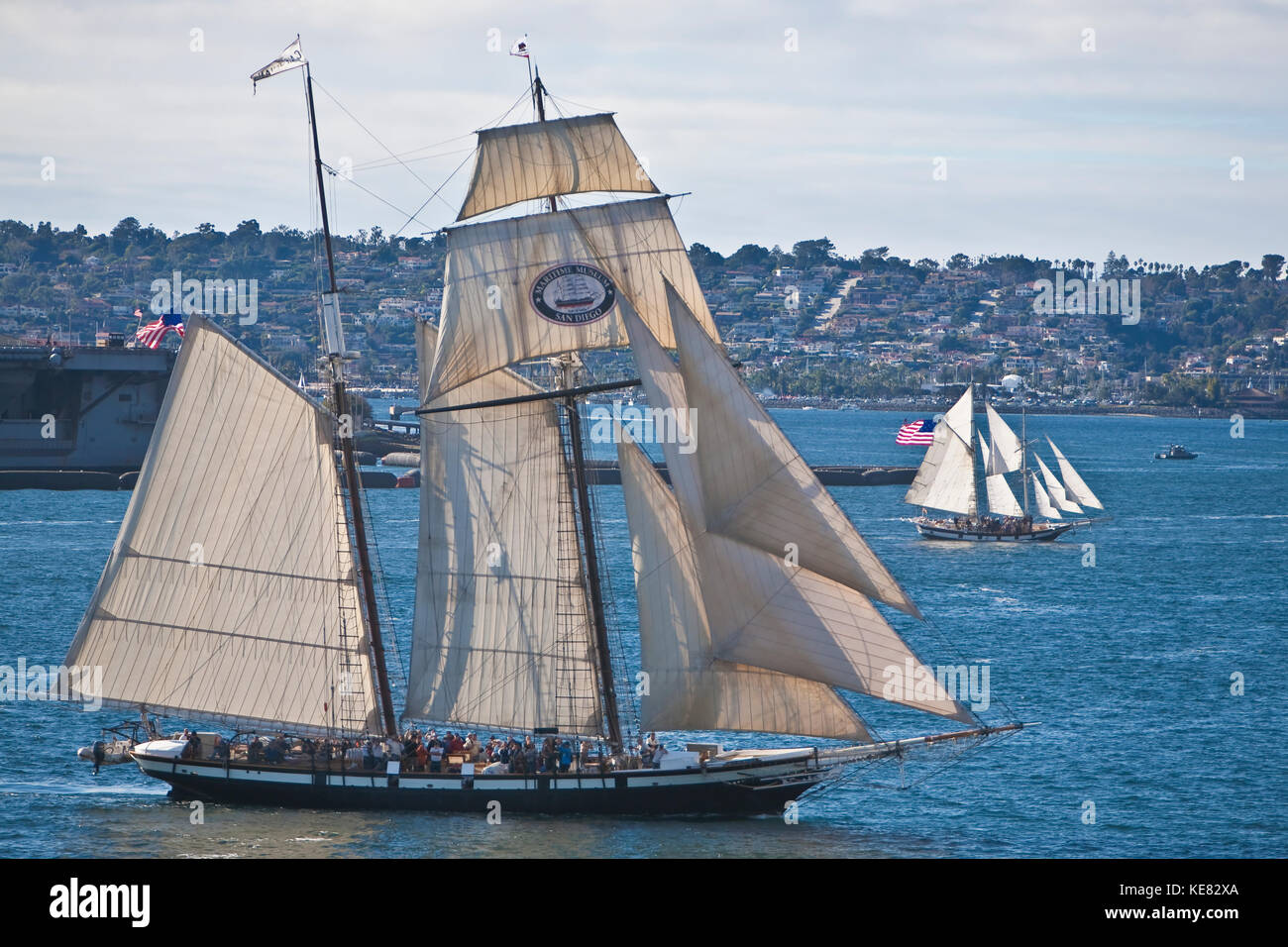 Tall Sailing Ships Californian and Amazing Grace under full sail on San ...