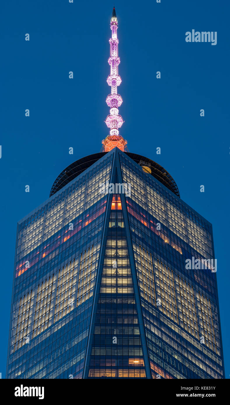World Trade Center And Antenna At Twilight; New York City, New York ...