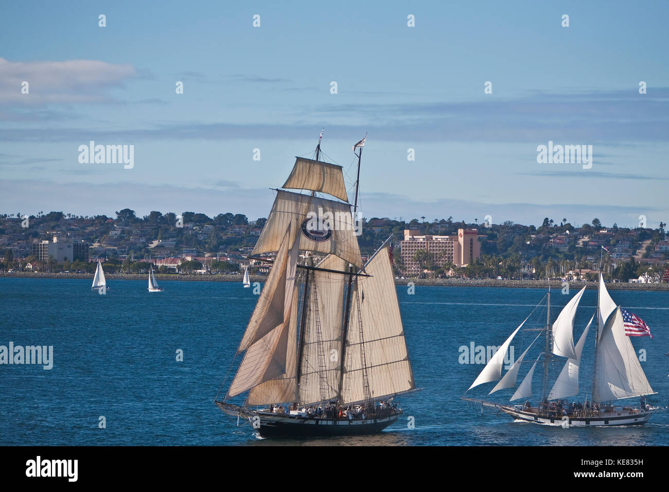 Tall Sailing Ships Californian and Amazing Grace under full sail on San ...