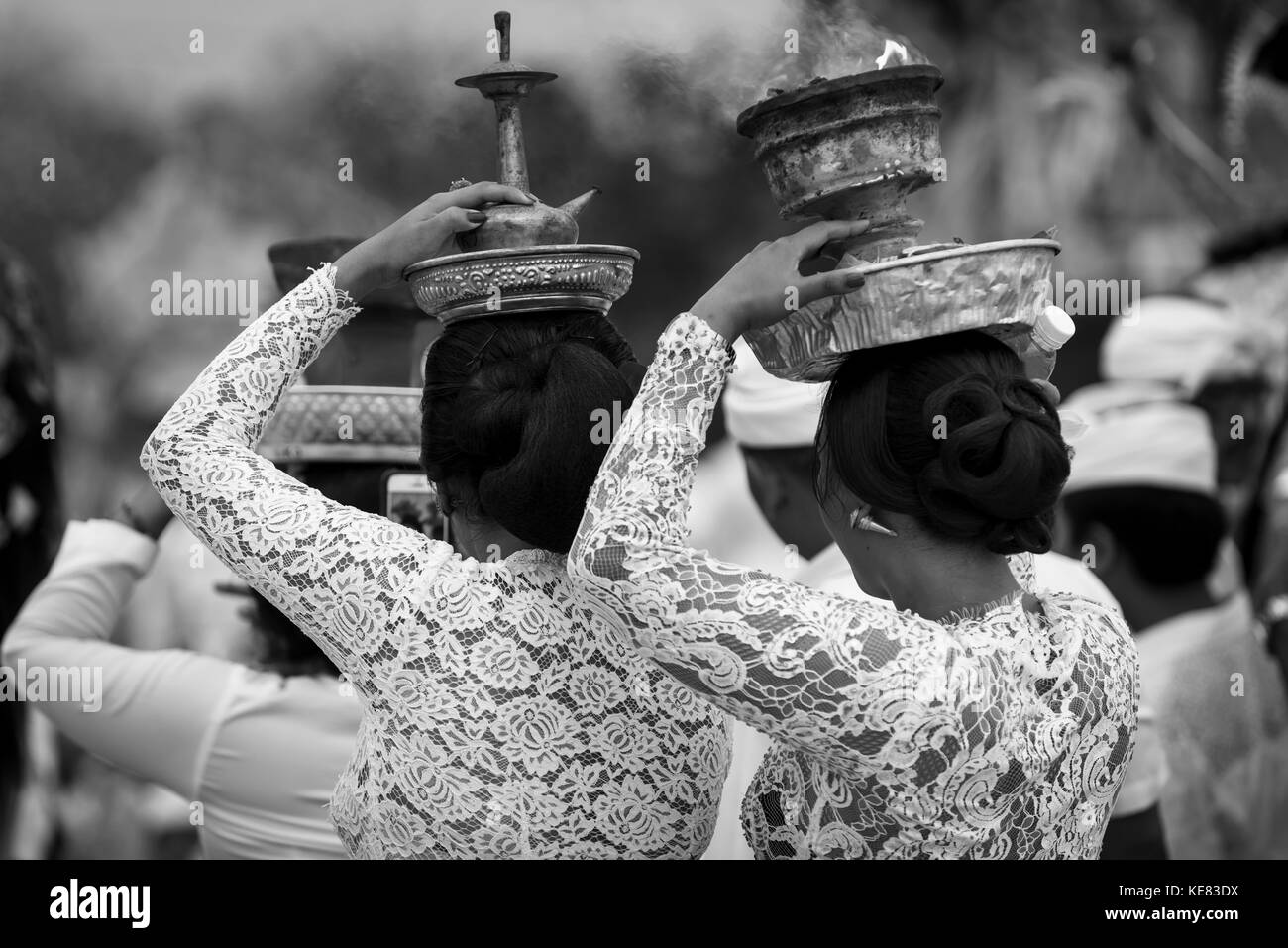 Young Women At A Religious Ceremony Carrying A Smoking Offering On Her ...