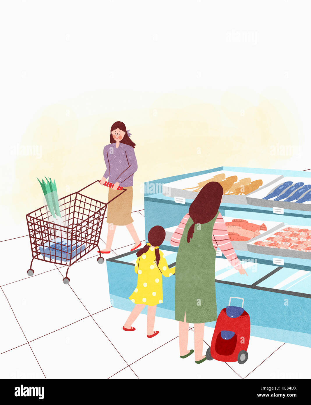 Lifestyle of shoppers at supermarket Stock Photo - Alamy