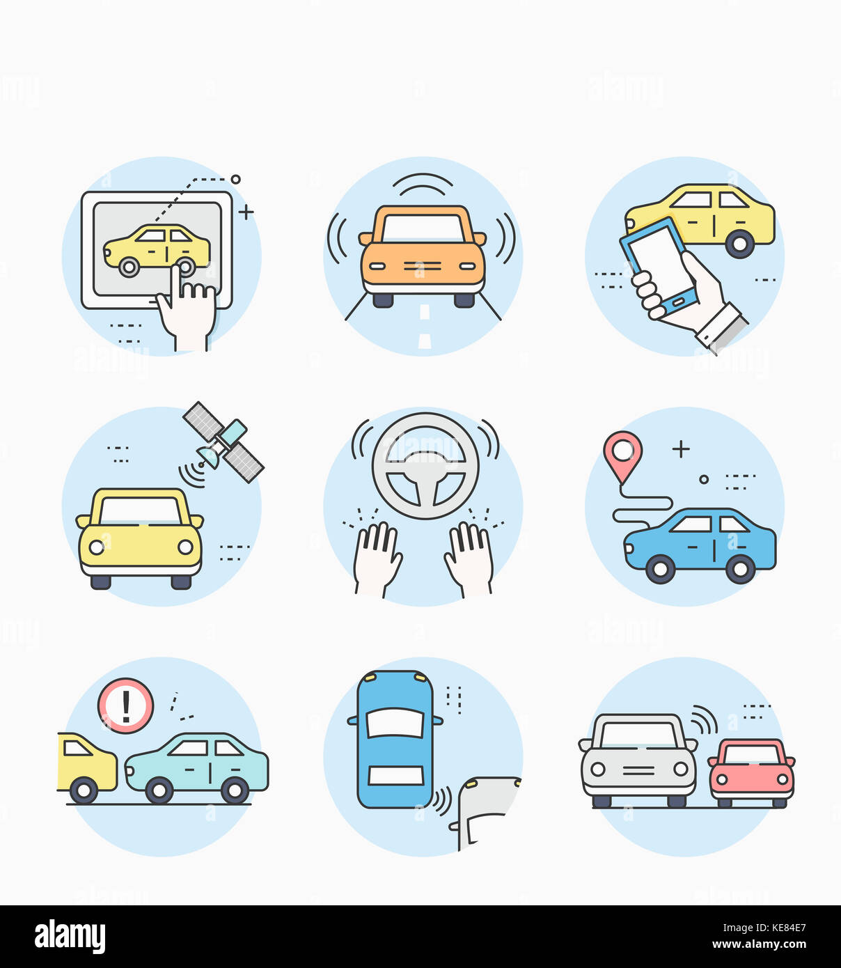 Self driving car line Cut Out Stock Images & Pictures - Alamy