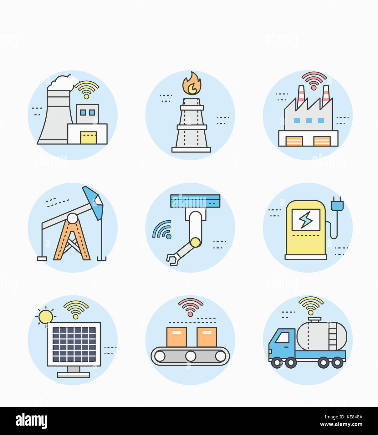 Set of various icons related to the fourth industrial revolution Stock ...