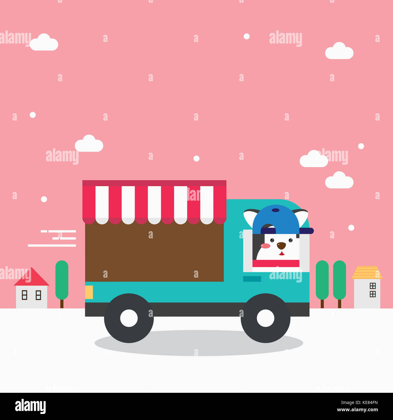 Pet animal driving a truck Stock Photo - Alamy