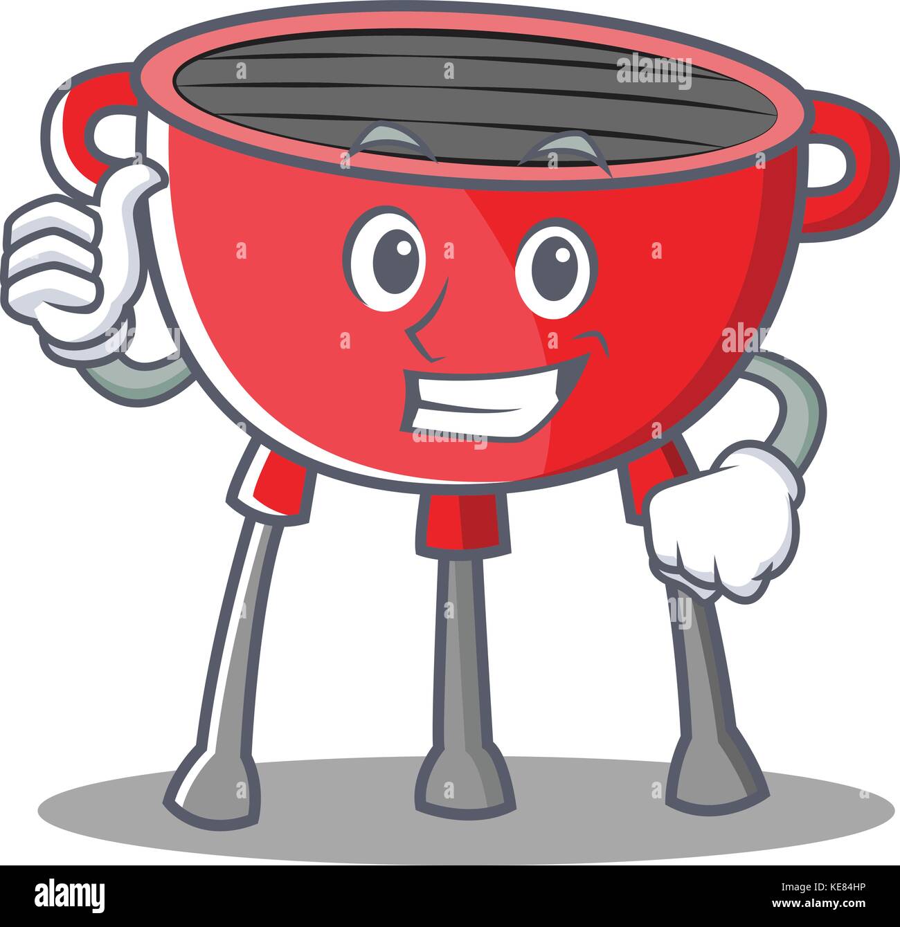 Thumbs Up Barbecue Grill Cartoon Character Stock Vector Image & Art - Alamy
