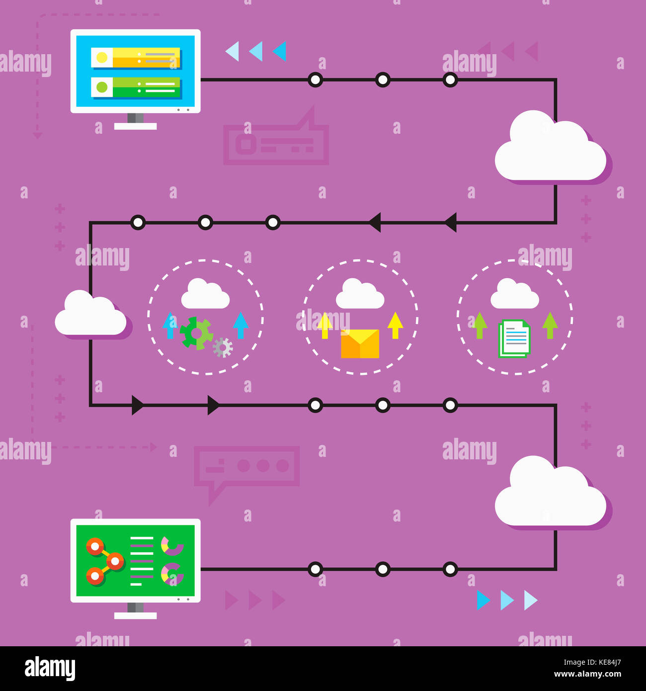 Sending data on mobile network with Cloud Stock Photo - Alamy