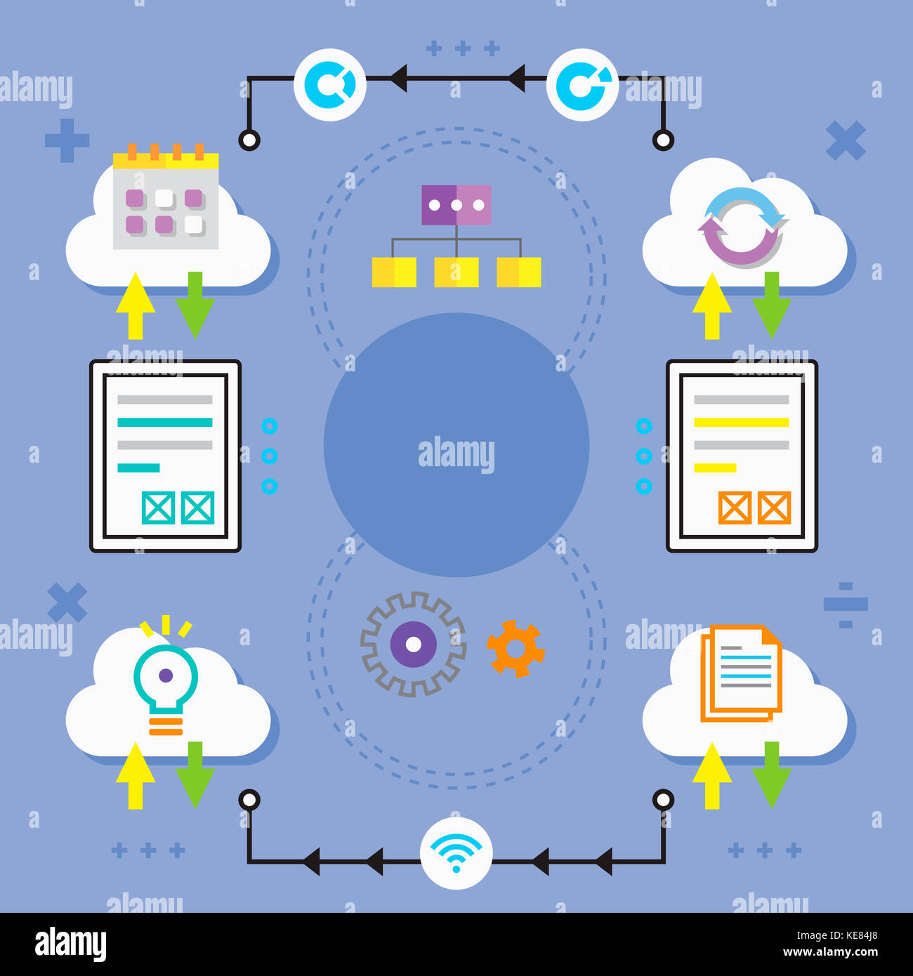 Sharing data on mobile network with Cloud Stock Photo - Alamy