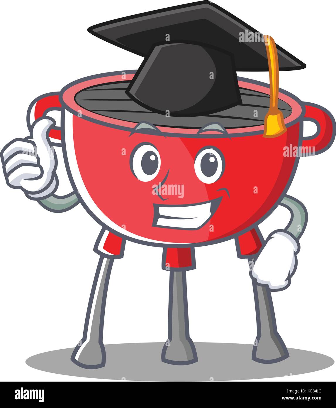 Graduation Barbecue Grill Cartoon Character Stock Vector Image & Art ...