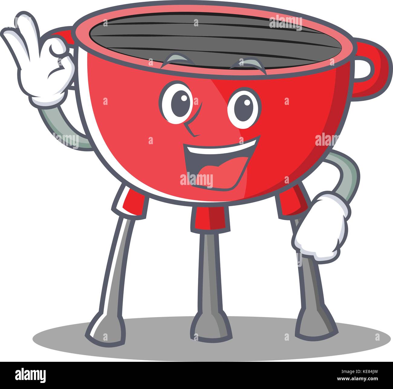 Okay Barbecue Grill Cartoon Character Stock Vector Image & Art - Alamy