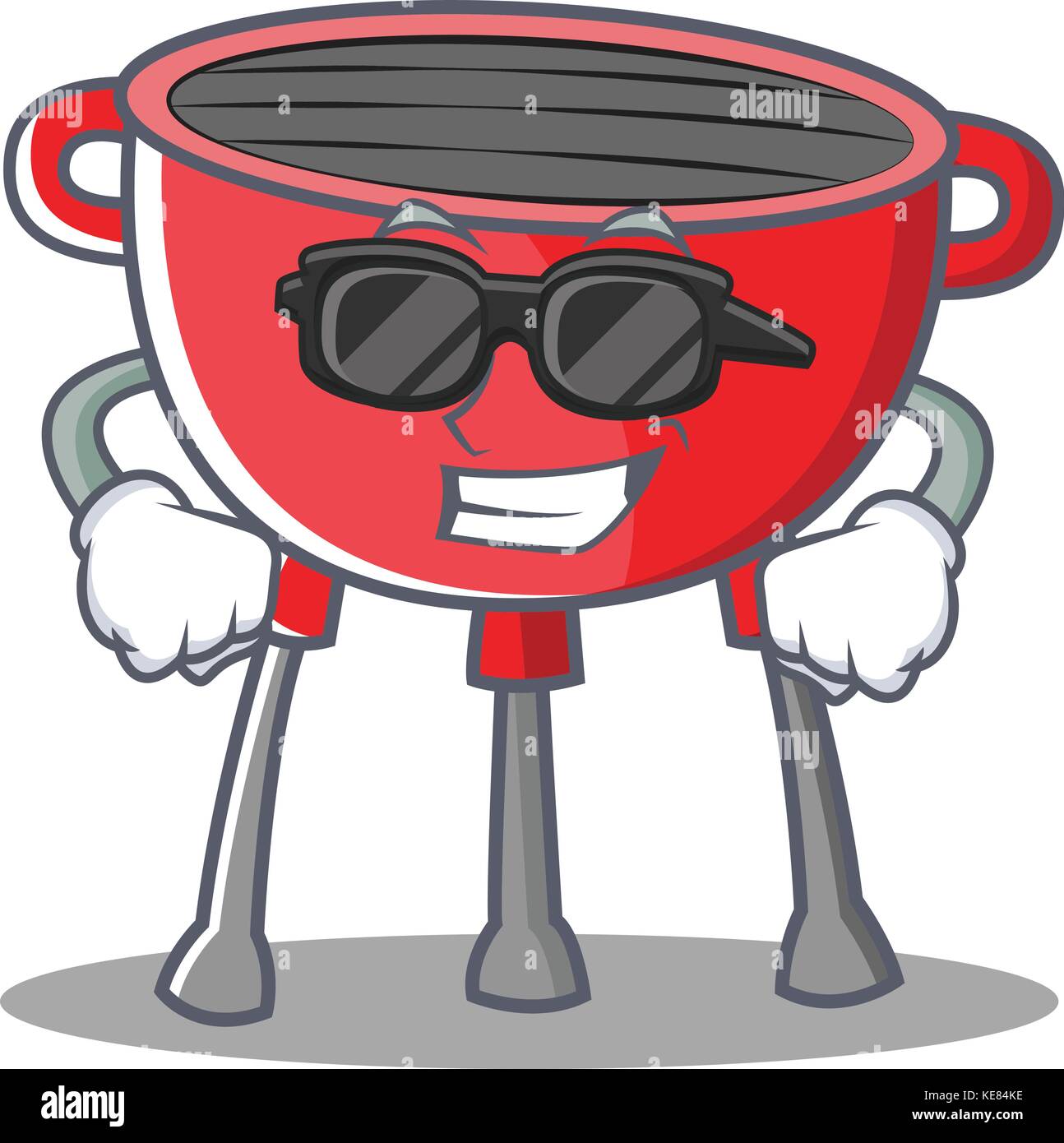 Super Cool Barbecue Grill Cartoon Character Stock Vector Image & Art ...