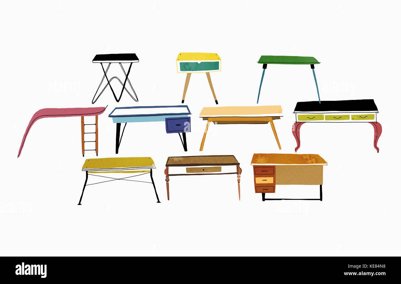 Various northern European tables Stock Photo - Alamy