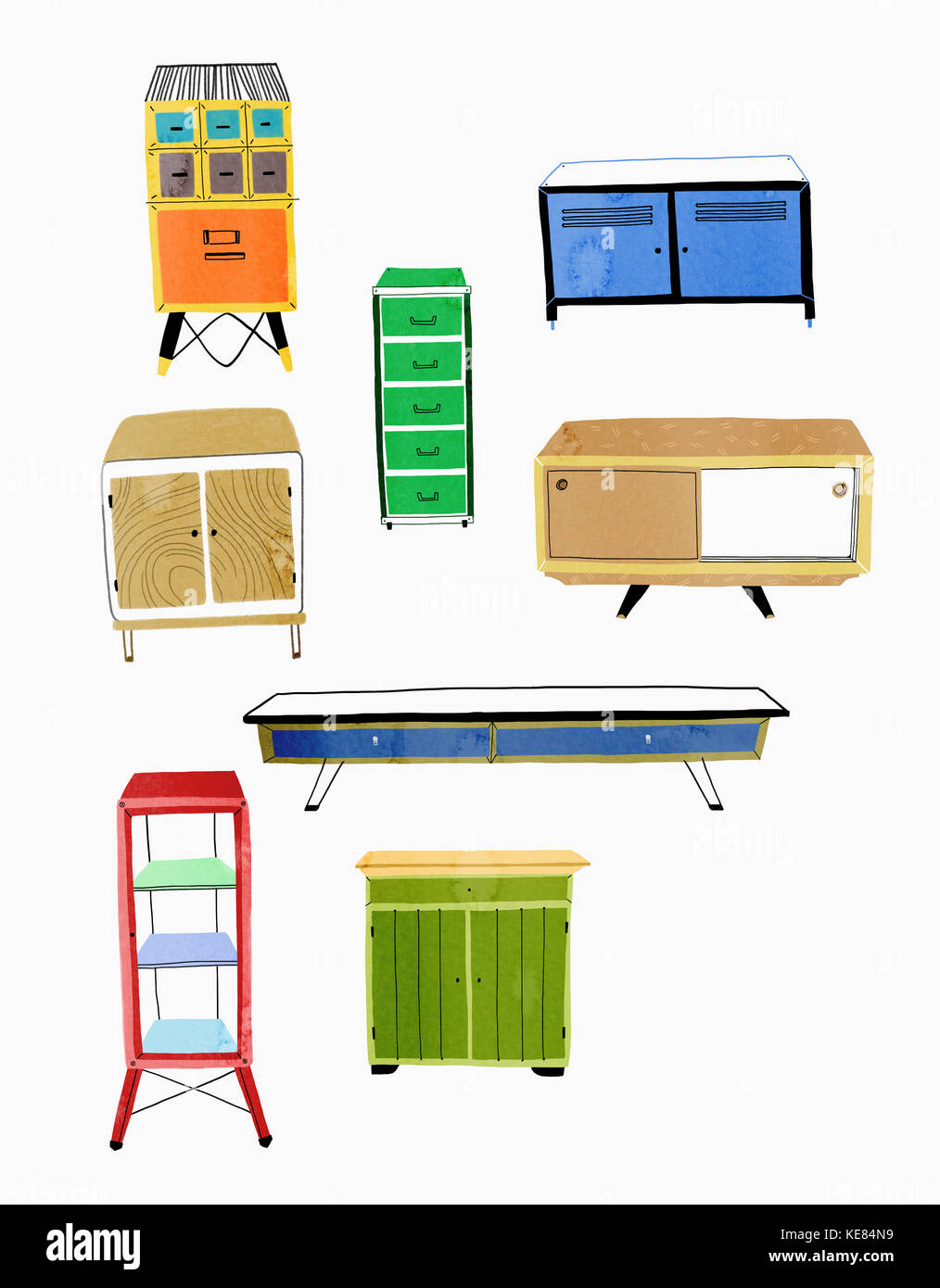 Various northern European style furniture Stock Photo - Alamy