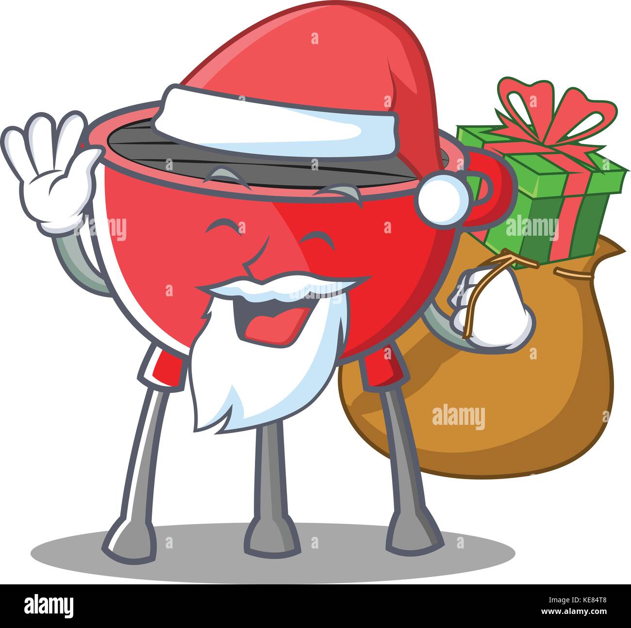 Santa Barbecue Grill Cartoon Character Stock Vector Image & Art - Alamy