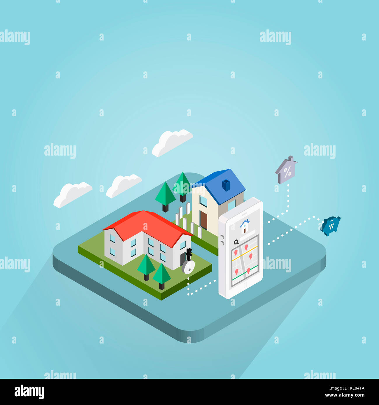 Illust representing house ownership Stock Photo - Alamy