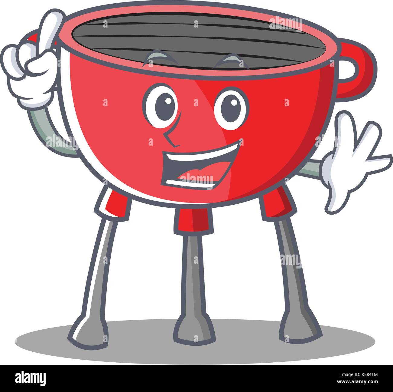 Finger Barbecue Grill Cartoon Character Stock Vector Image & Art - Alamy