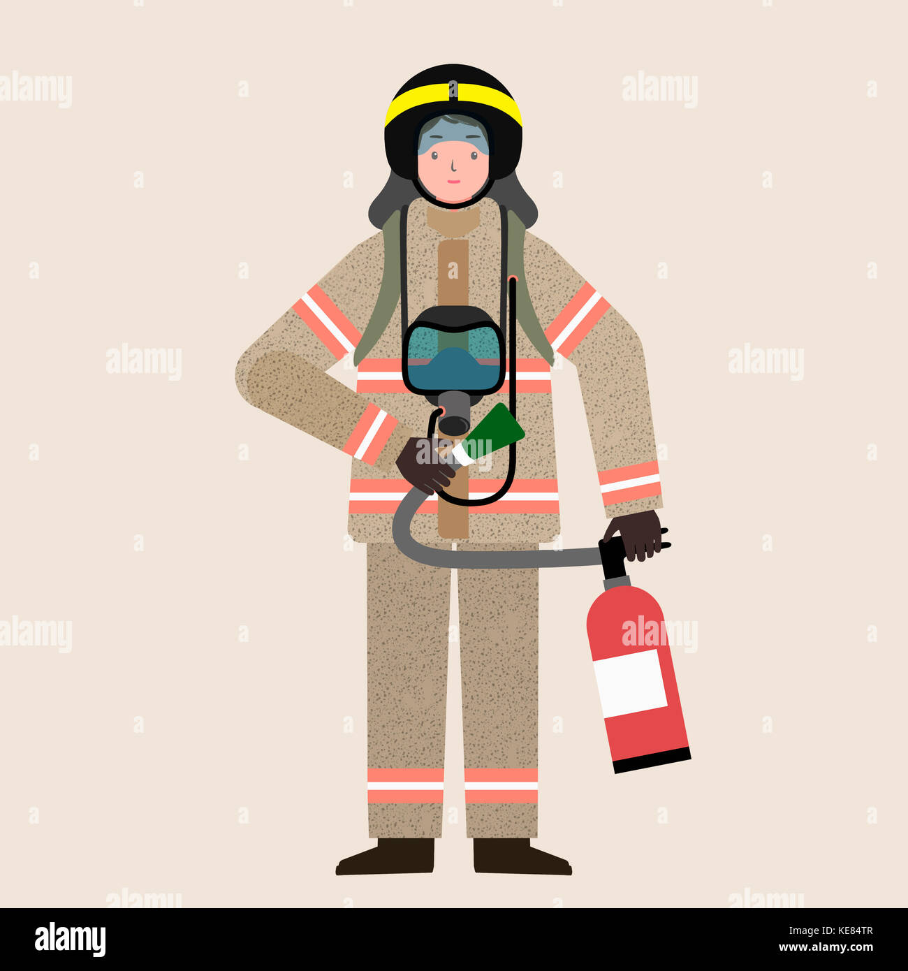 Smiling male firefighter Stock Photo - Alamy