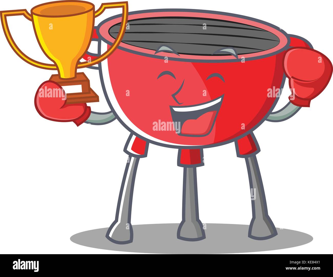 Boxing Barbecue Grill Cartoon Character Stock Vector Image & Art - Alamy