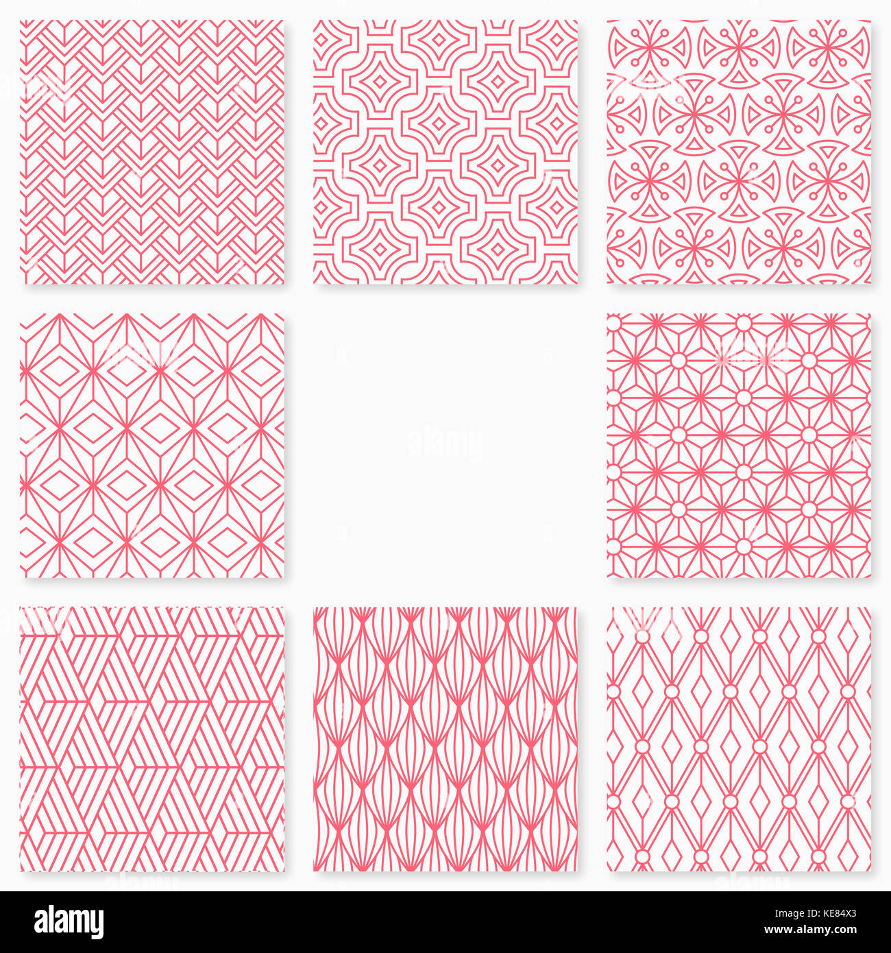Various consecutive pink geometric patterns Stock Photo - Alamy