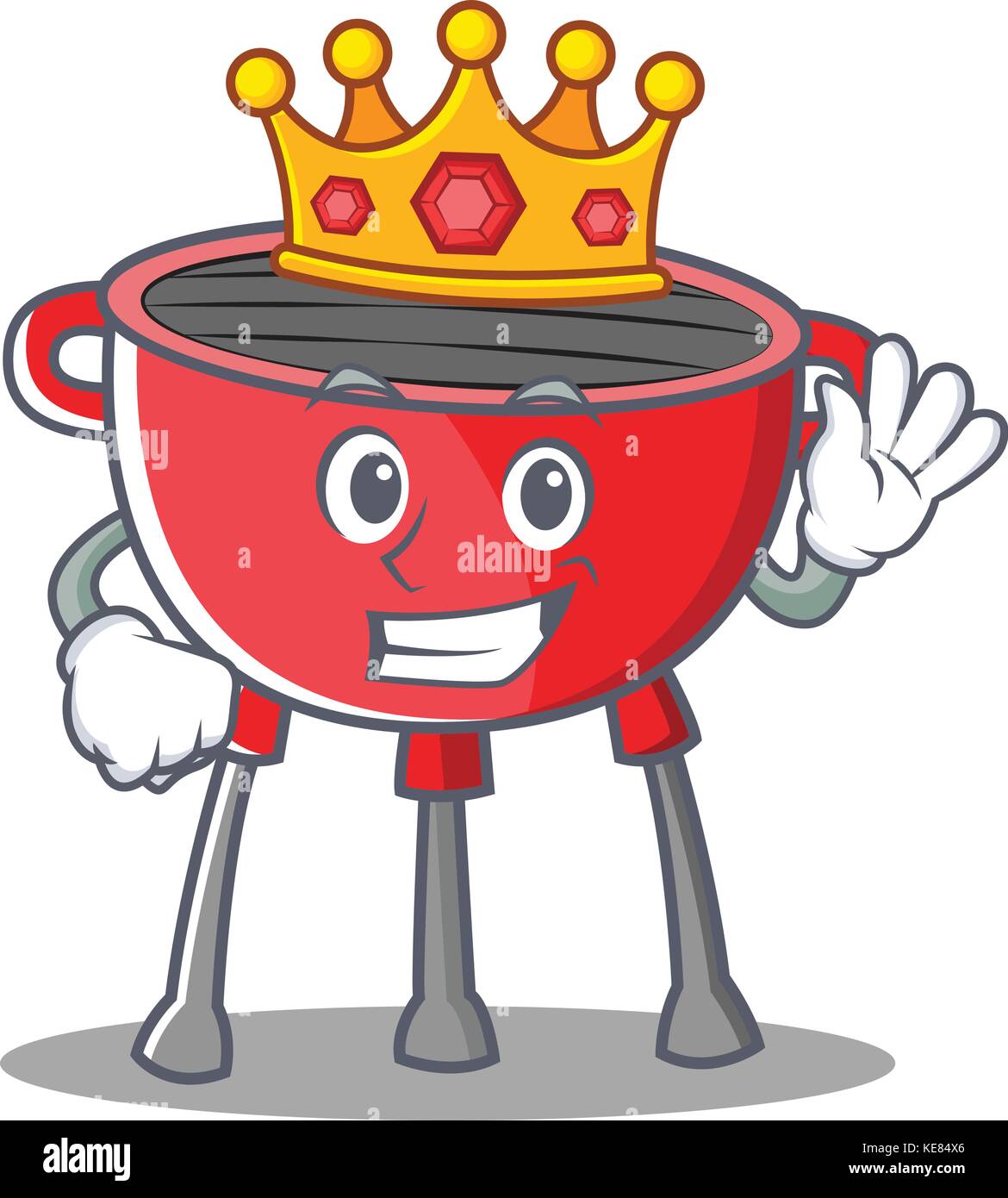 King Barbecue Grill Cartoon Character Stock Vector Image & Art - Alamy