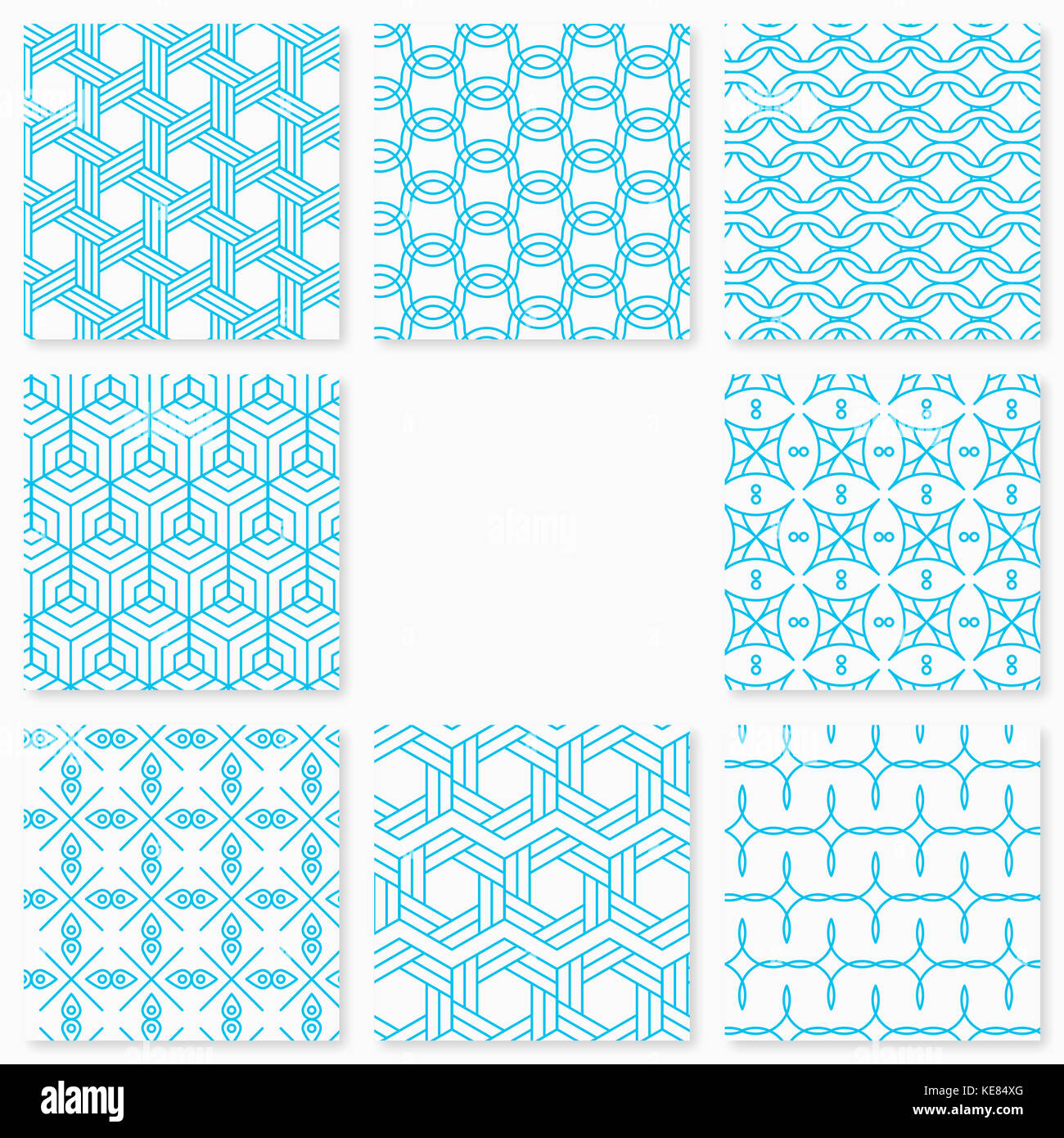 Various consecutive blue geometric patterns Stock Photo - Alamy