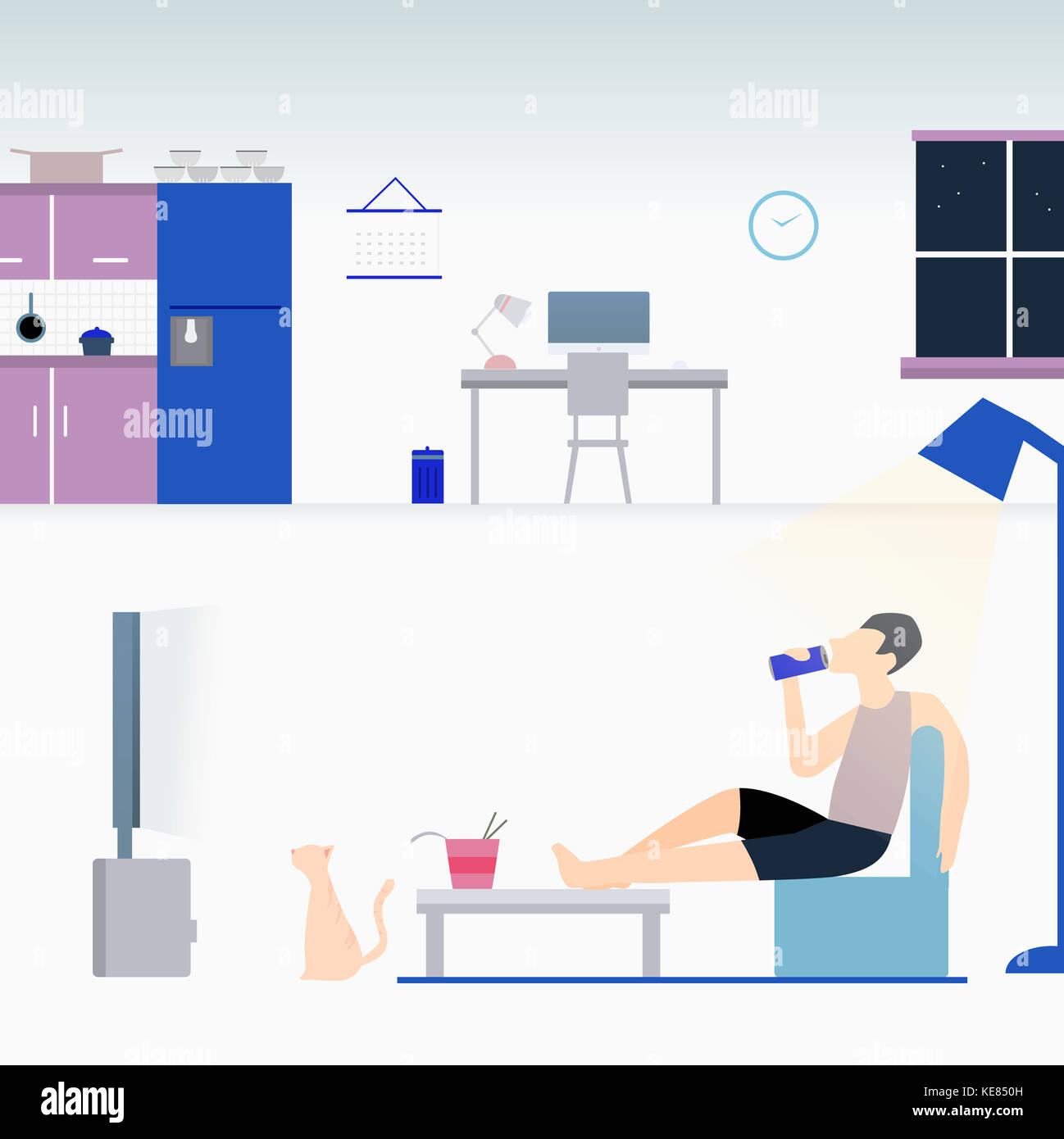 Lifestyle of single man Stock Photo - Alamy