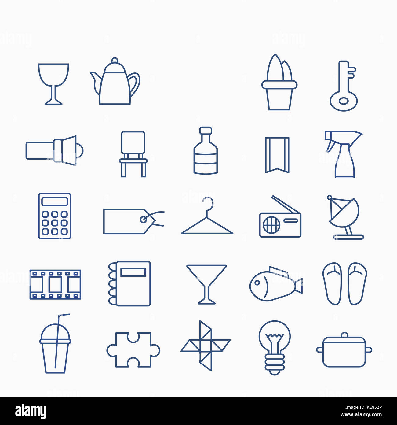 Set of various line icons Stock Photo - Alamy