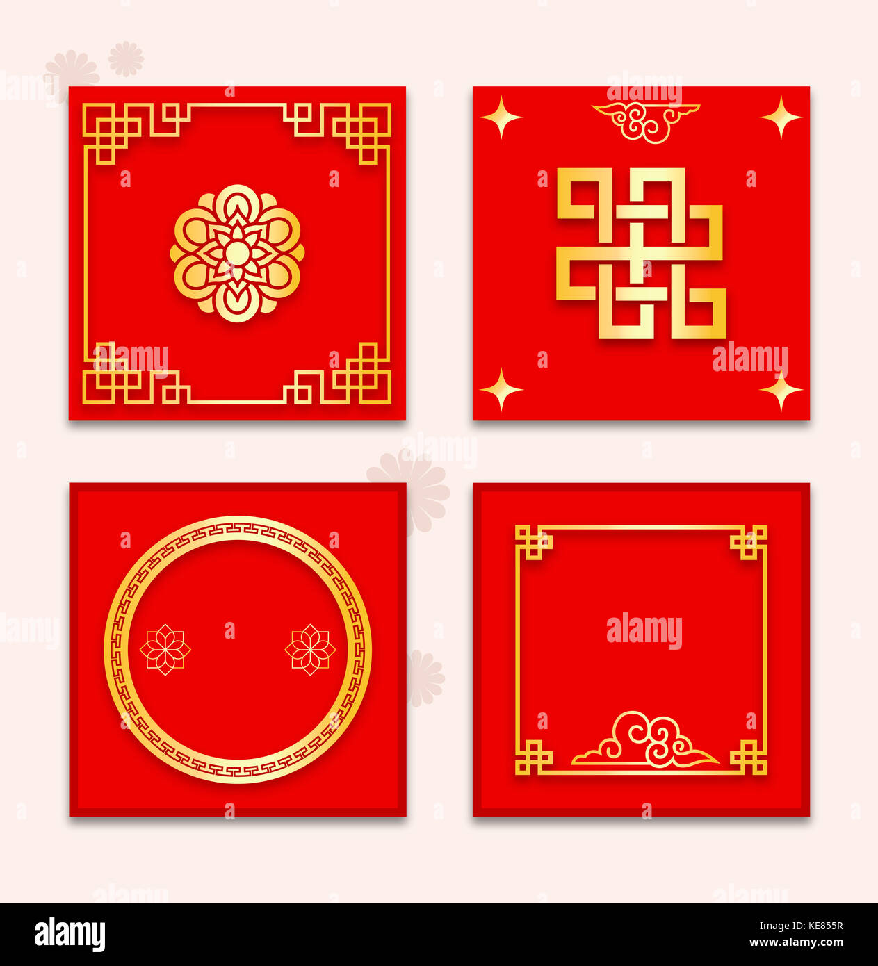 Various oriental Chinese patterns Stock Photo - Alamy
