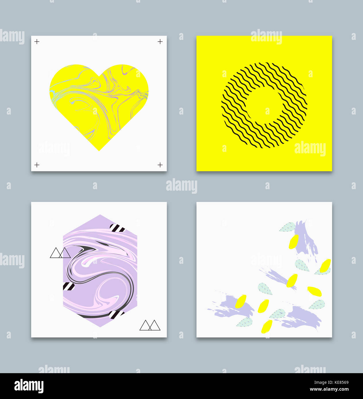 Cards with various abstract modern patterns Stock Photo - Alamy