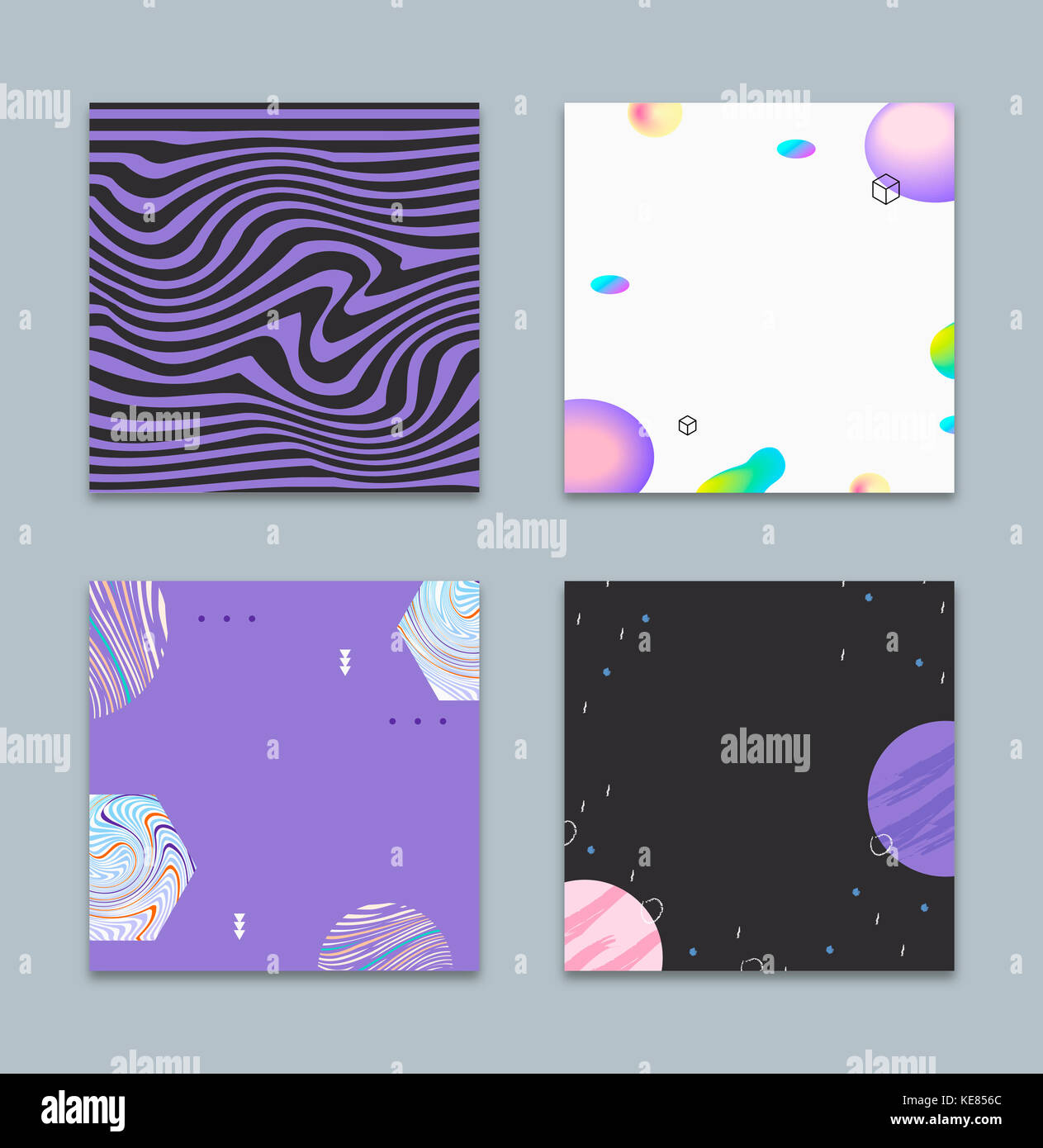 Cards with various abstract modern patterns Stock Photo - Alamy