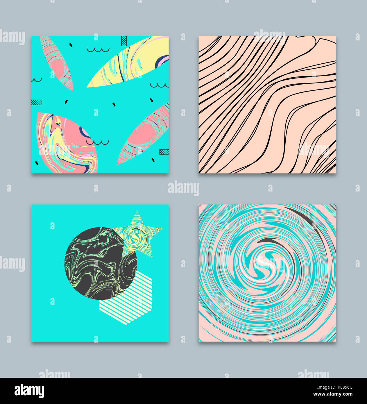 Cards with various abstract modern patterns Stock Photo - Alamy