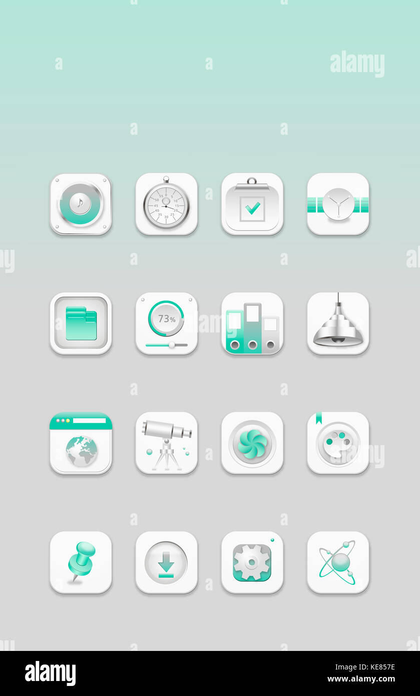 Icon set of various mobile apps Stock Photo - Alamy