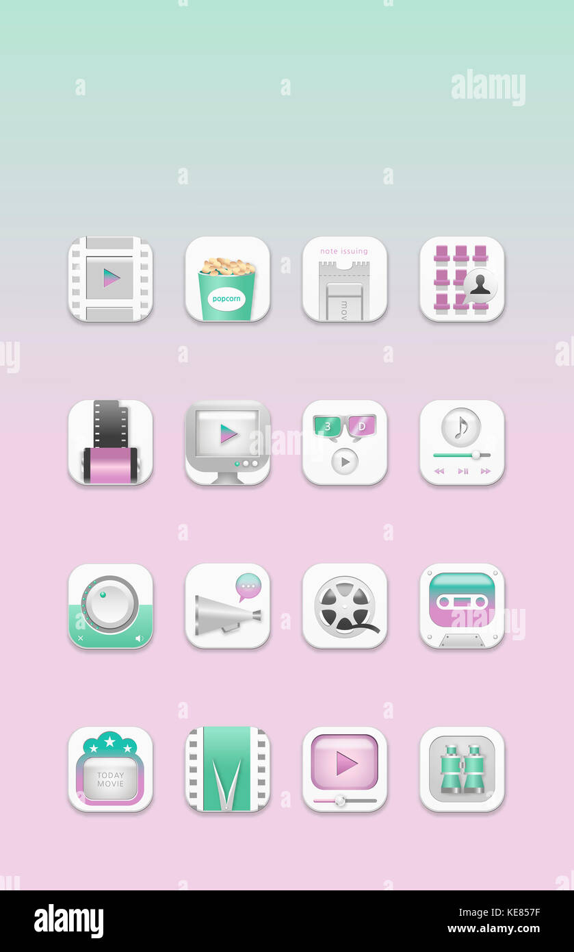 Icon set of various mobile applications Stock Photo - Alamy