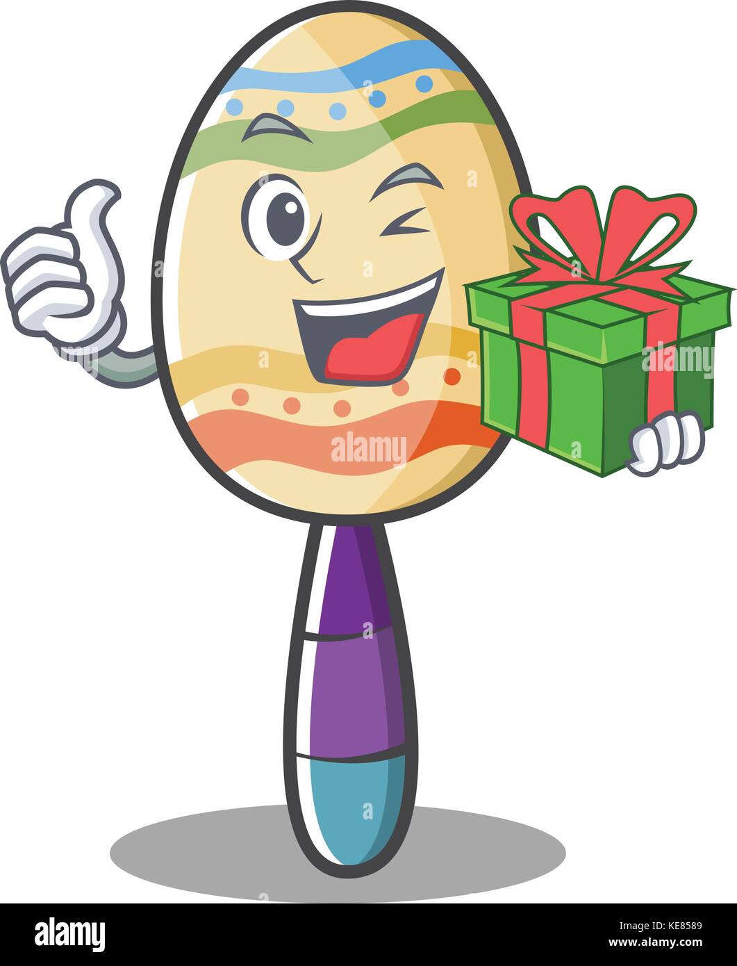 With gift maracas character cartoon style Stock Vector Image & Art - Alamy