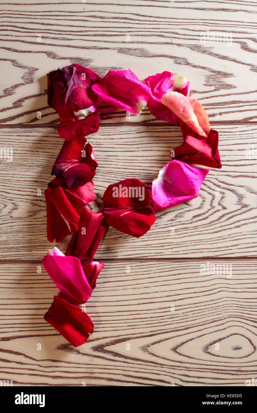 of rose petals alphabet Stock Photo - Alamy