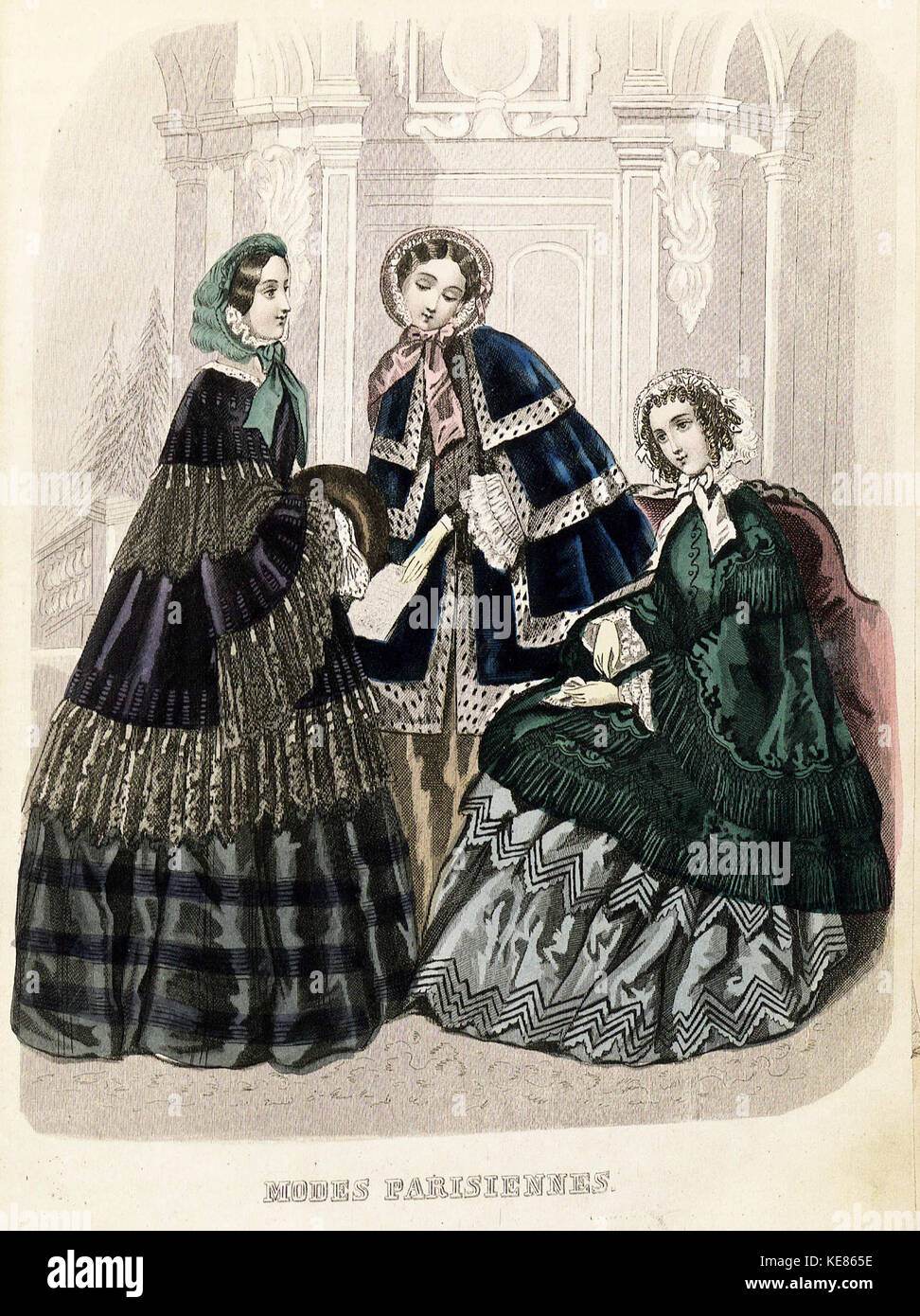 This illustration from the 1854 edition of 'Stockholms Mode Journal ...