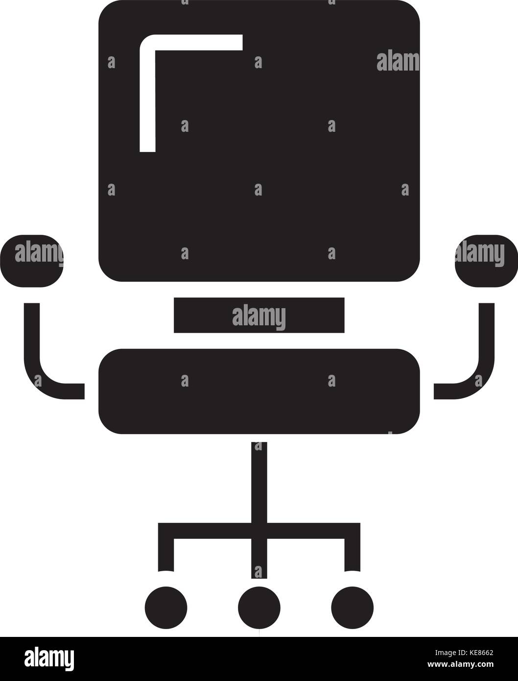 office chair - ceo icon, vector illustration, black sign on isolated ...