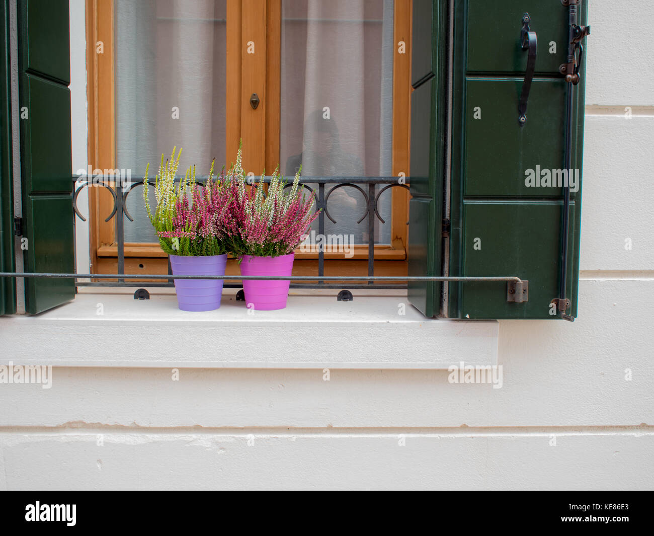 Italian window with wooden shutters Stock Photo - Alamy