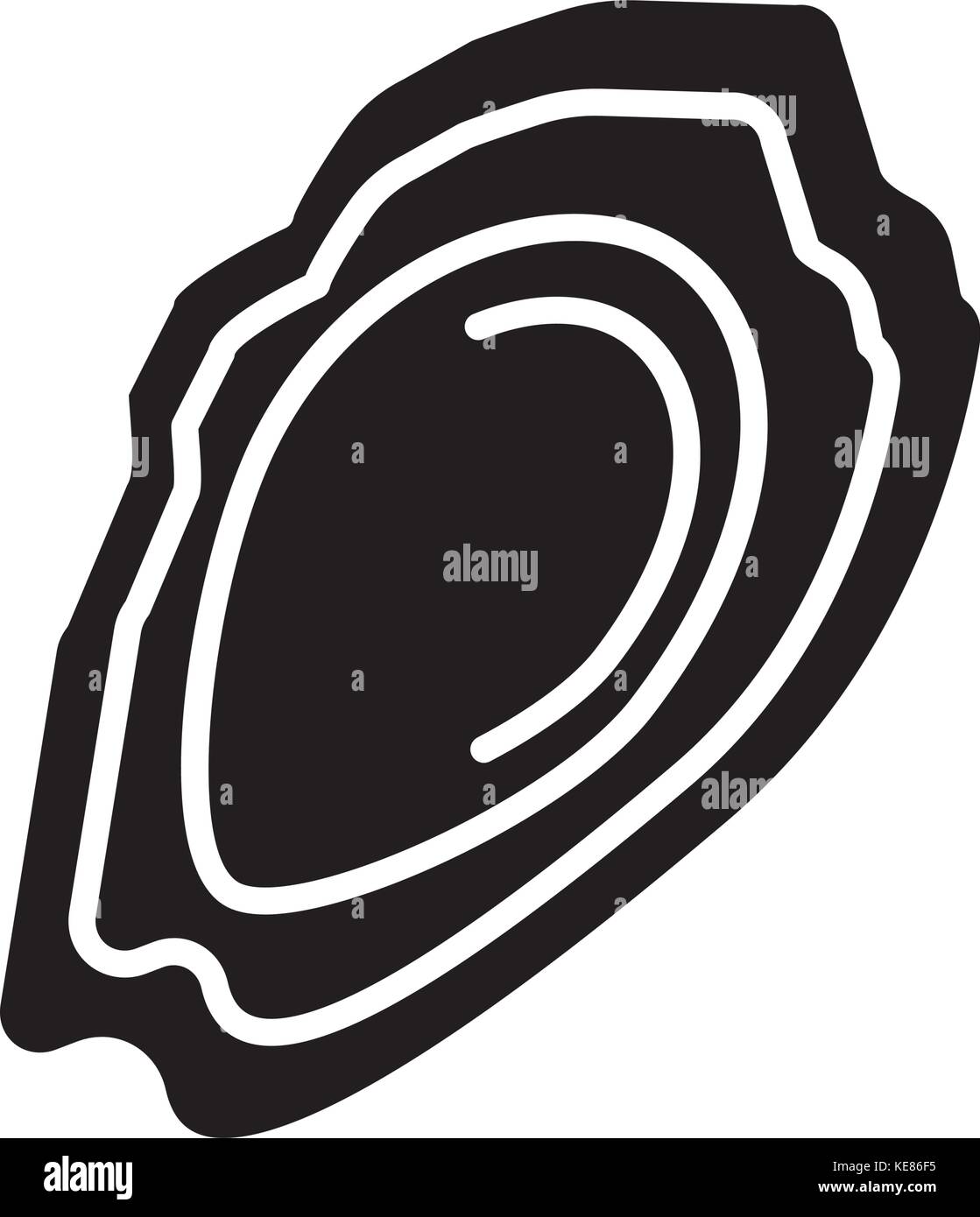 oyster icon, vector illustration, black sign on isolated background ...