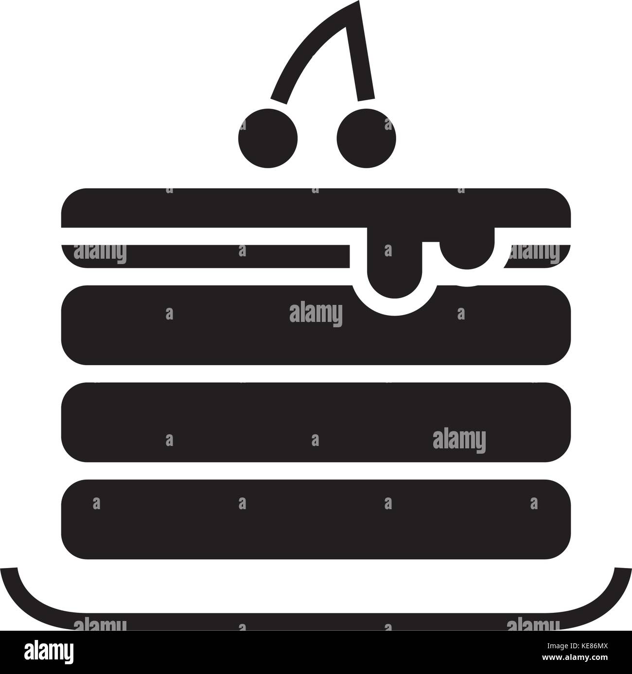 pancakes icon, vector illustration, black sign on isolated background ...