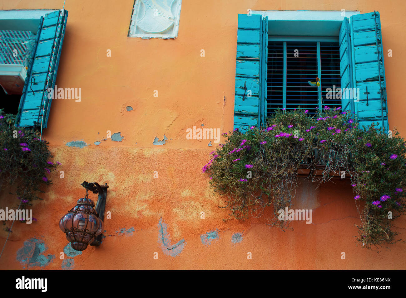 Italian Window With Wooden Shutters Stock Photo Alamy