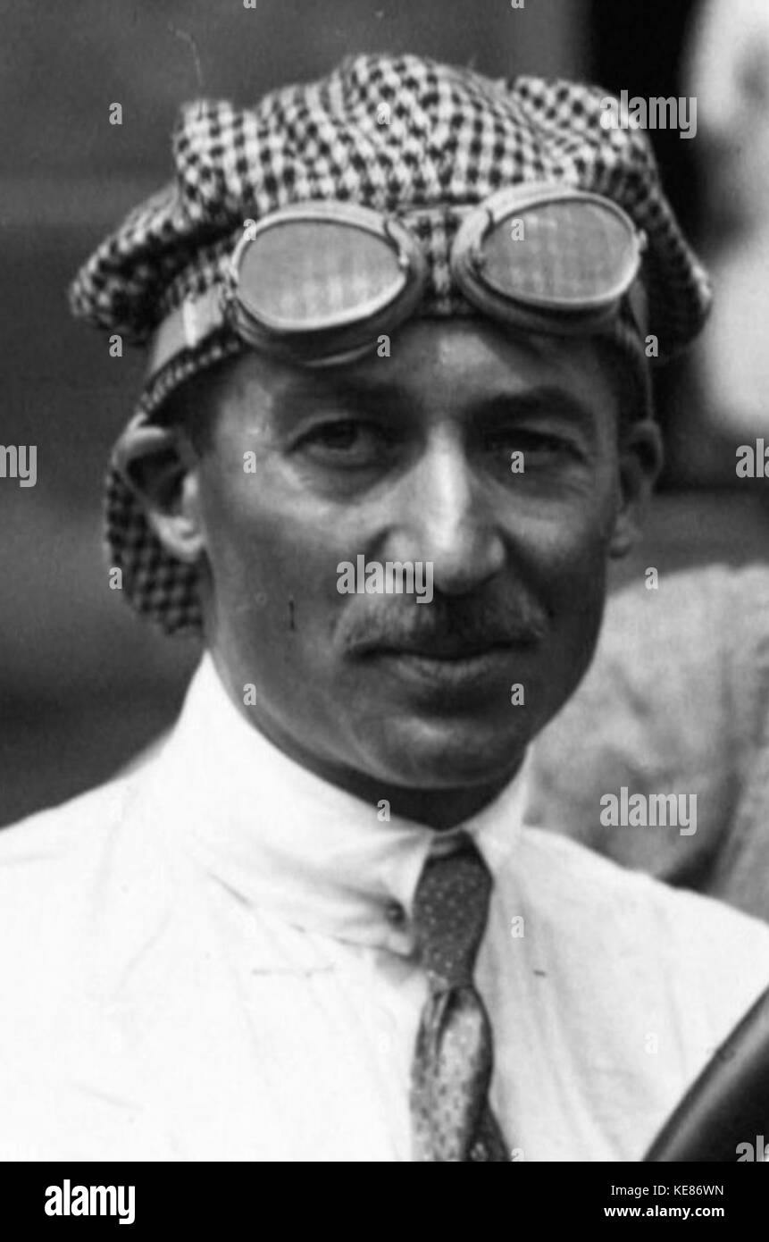 This image shows Jules Goux during the 1914 French Grand Prix ...