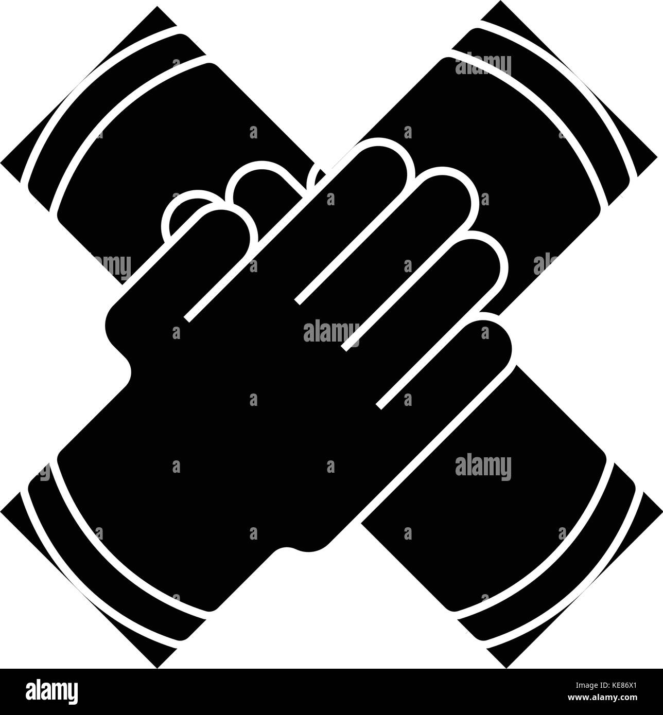 partnership collaboration icon, vector illustration, black sign on ...
