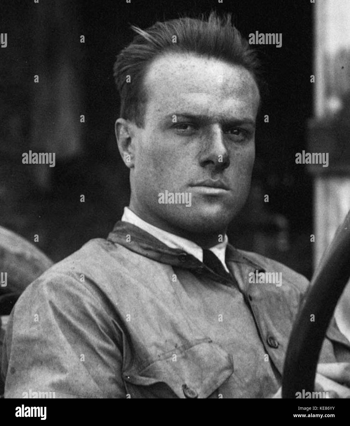 David Bruce Brown in his Fiat at the 1912 French Grand Prix at Dieppe ...