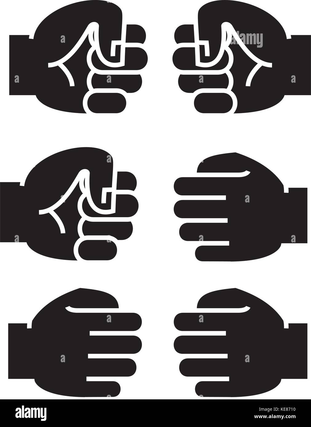 fist bump icon, vector illustration, black sign on isolated background ...