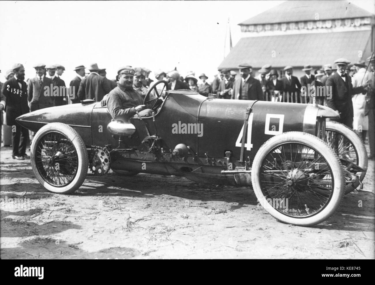 Albert Guyot in his Rolland Pilain at the 1912 French Grand Prix at ...